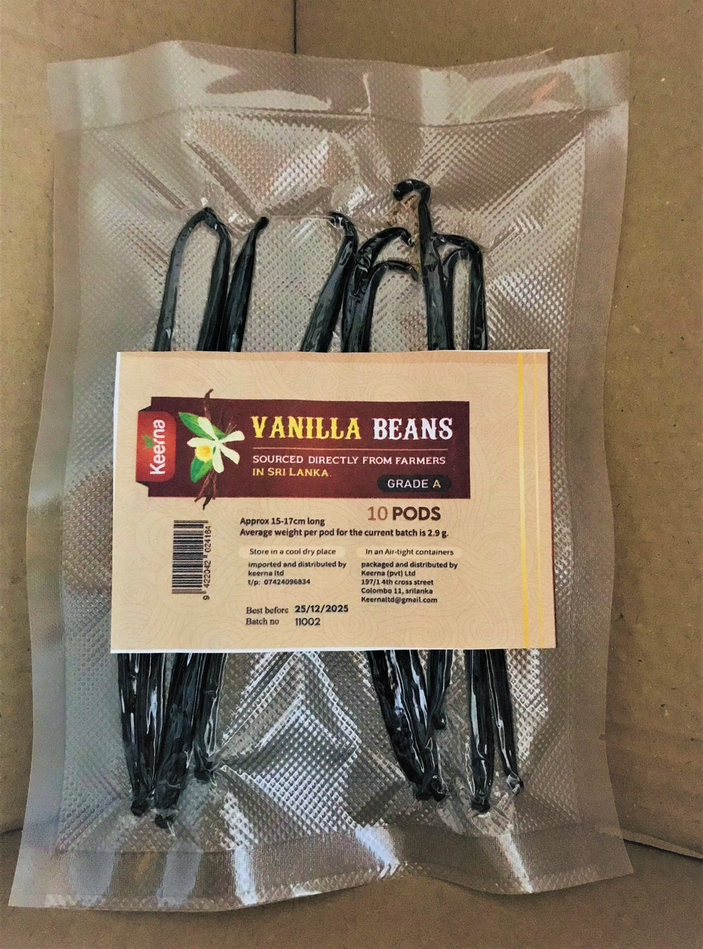 VANILLAN BEANS 10 PODS – KEERNA